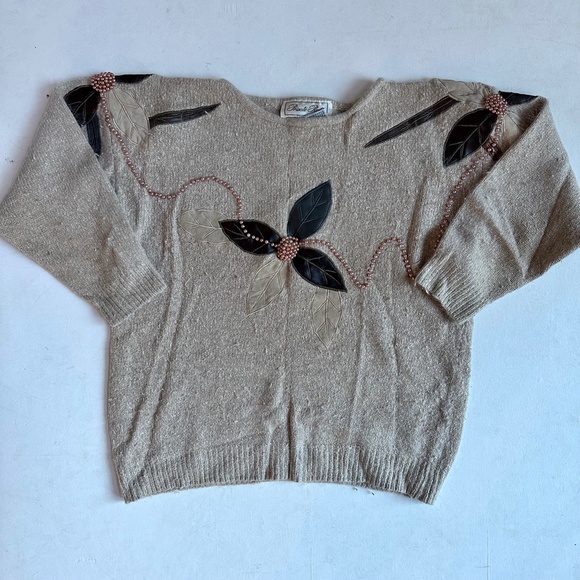 Vintage | Sweaters | Vintage Private Party Angora Silk Blend Floral ...